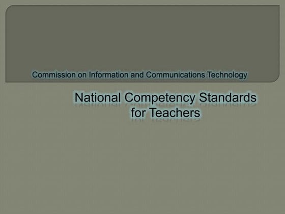 National ICT Competency Standards for Teachers | PDF | Computing ...