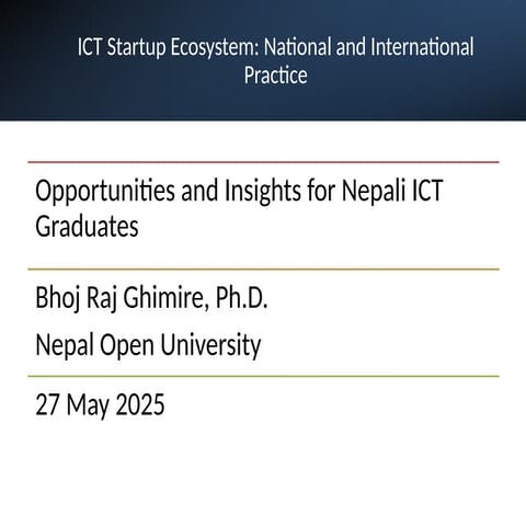 Challenges and Opportunities for ICT Start up Eco-System : Global and ...