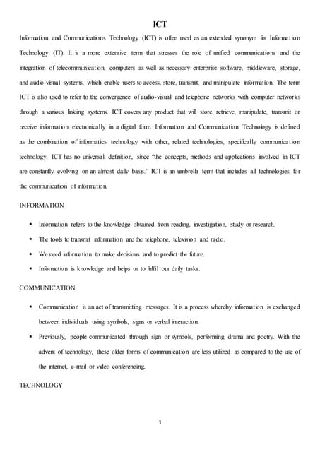 The Role of ICT in Key Sectors of Society’s Development | PPT