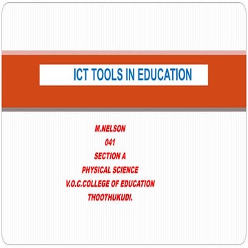 ICT TOOLS IN EDUCATION | PPTX
