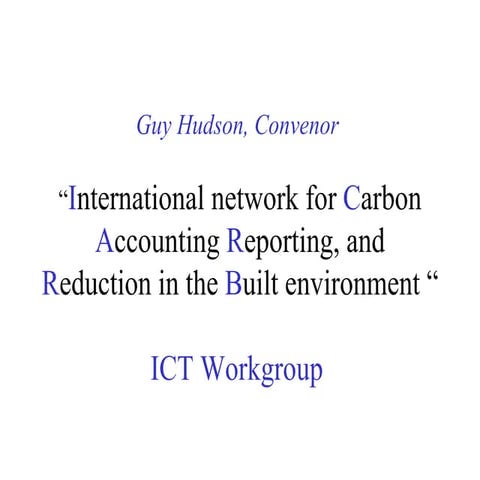ICT Carbon Accounting | Guy Hudson | PPT