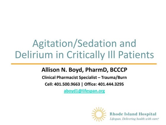 Use of Antipsychotic Medications in Patients with Delirium.ppt