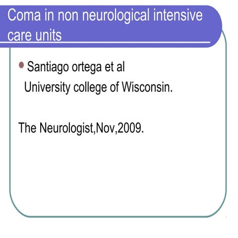 neurological illness in ICU | PPT