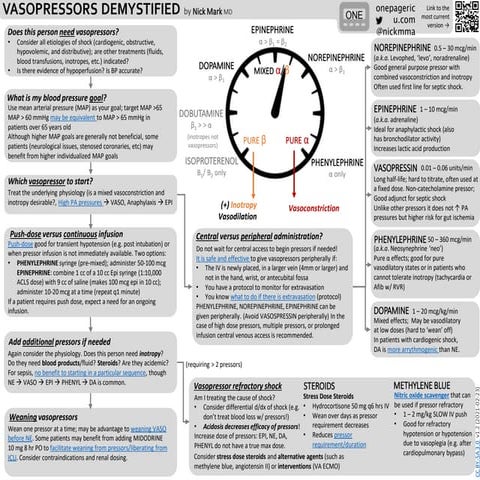 ICU_vasopressors. infographic presenatation by one page | PPTX | First ...