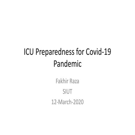 Icu preparedness for covid 19 pandemic | PDF