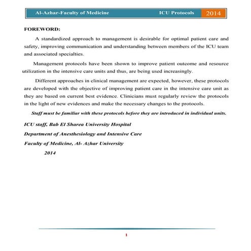ICU Protocols | PDF