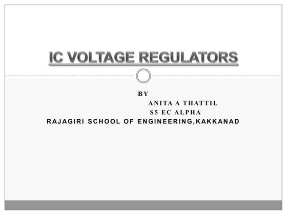 Module 5 :Voltage regulator IC 78XX 79XX LM317 | PPT