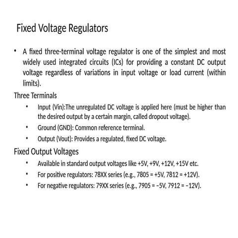 Power Supply Basics: Unregulated & Regulated DC | PPT
