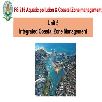Integrated coastal Zone Management,Impact of human activities on ...