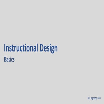 Learn Basics Of Instructional Design | PPT
