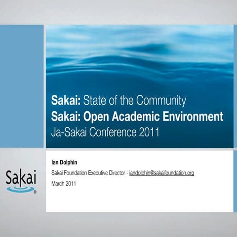 Japan Sakai Conference Presentation - March 2011 | PDF