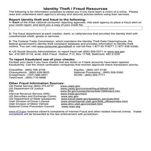 Medical Identity Theft Response Checklist for Consumers | PDF