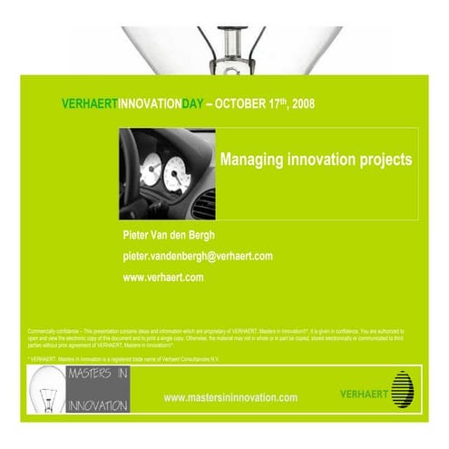 Managing Innovation Projects Verhaert | PPT