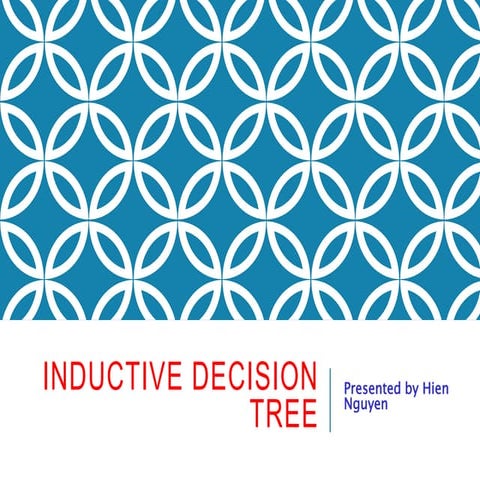 Inductive Decision Tree Algorithm Ppt 8342