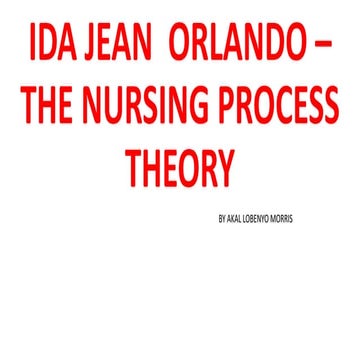 Ida Jean Orlando Nursing Process