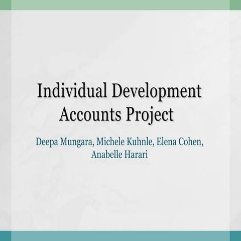 IDA Project Presentation 2010 | PPTX | Financial Assistance | Personal ...