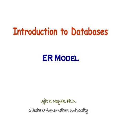 Introduction To Database Er Model Pdf Databases Computer Software And Applications