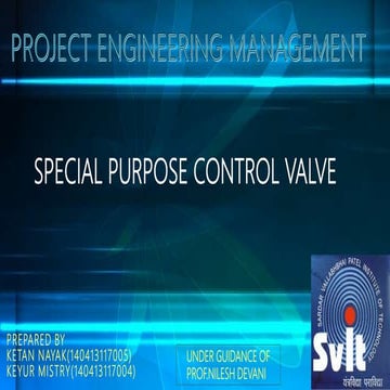 Special Purpose Control Valve | PPT