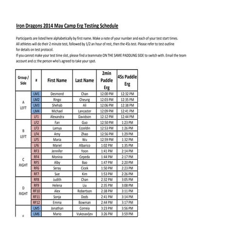 Id camp erg test schedule v3 | PDF