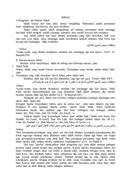 Iddah dan Rujuk | DOCX