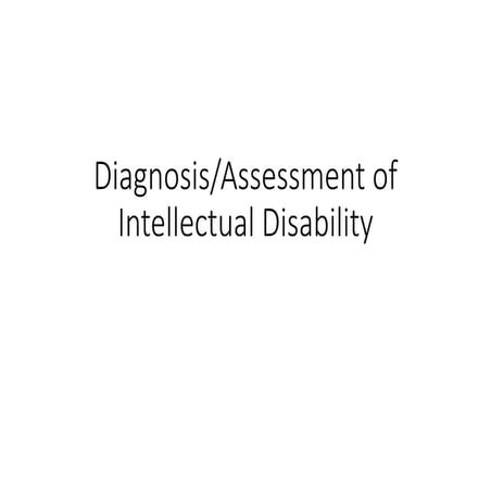 Intellectual developmental disorder - IDD | PDF