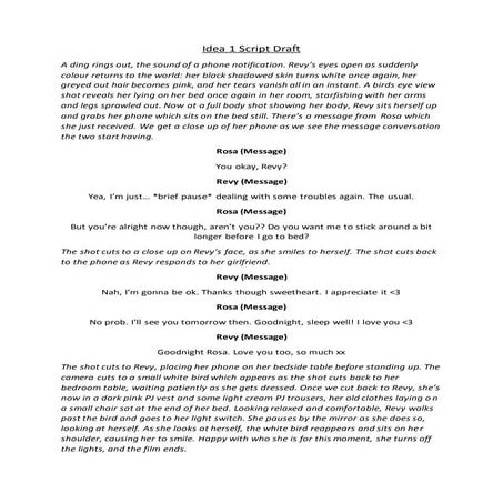 Idea 1 script draft | DOCX