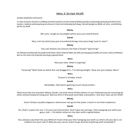 Idea 2 script draft | PDF