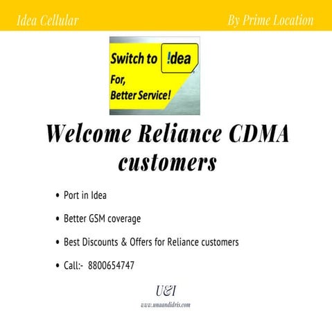 Reliance cdma customers port your number to Idea cellular | PPT