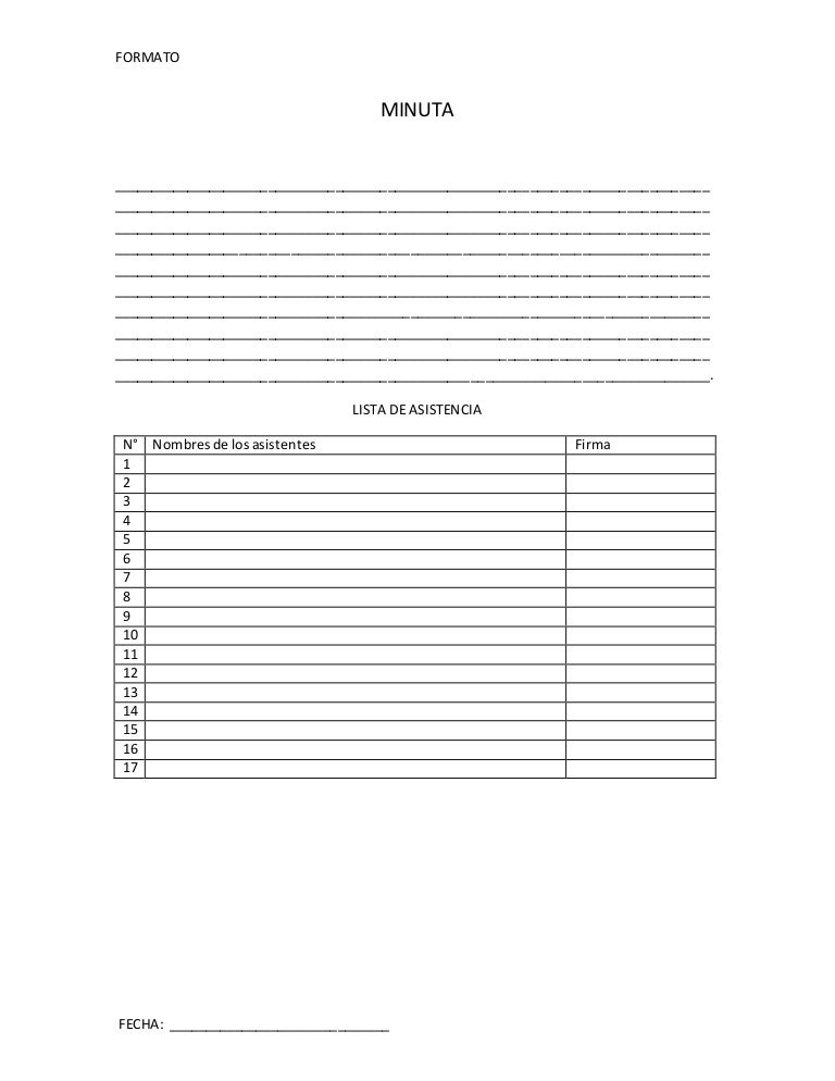 Formato De Minuta