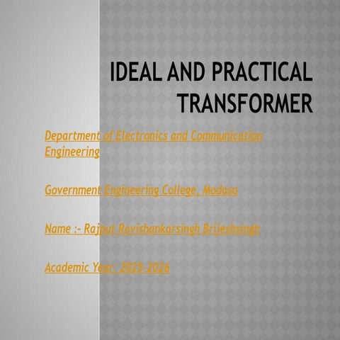 ideal and practical of transformer.pptx