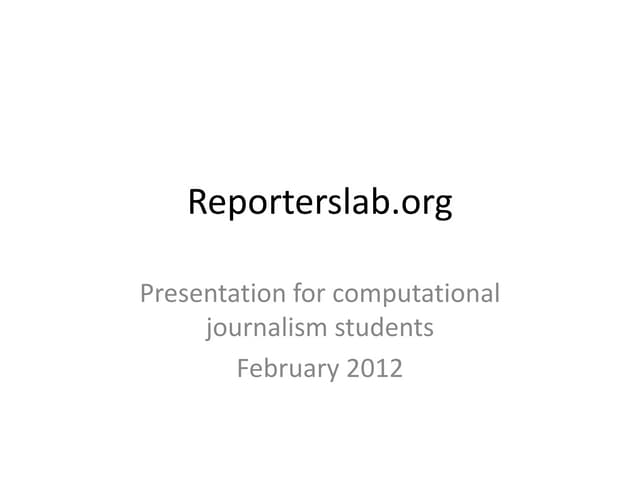 Computational Journalism Projects Ppt 8006
