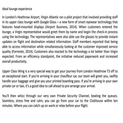 Ideal lounge experience | PDF