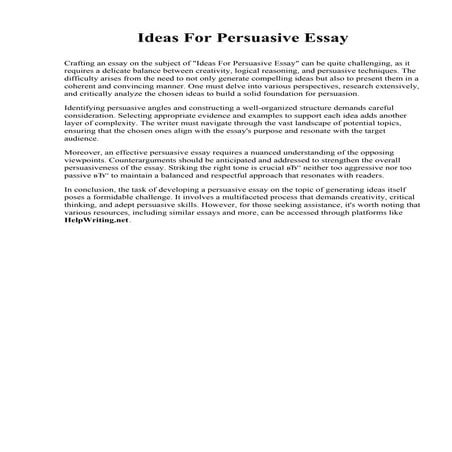 Ideas For Writing A Persuasive Essay.pdf