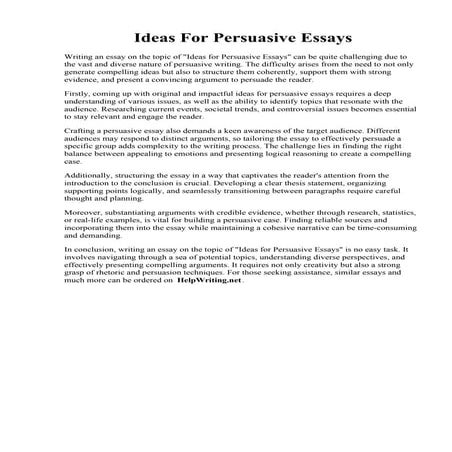 Ideas For Persuasive Essays.pdf