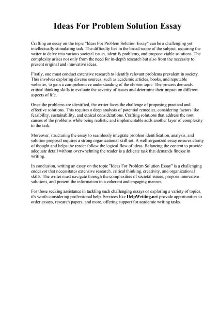 Problem And Solution Essay Examples.pdf