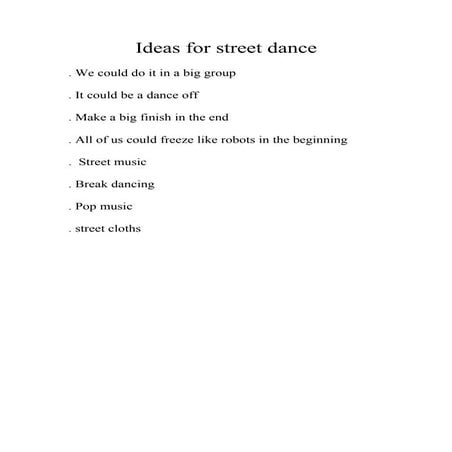 Ideas for street dance | PDF