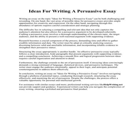Ideas For Writing A Persuasive Essay.pdf