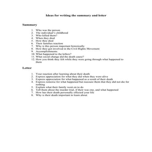 Summary Letter - Michael Sinegar | PDF