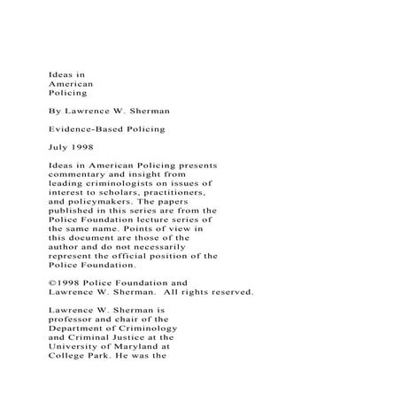 Evidence Based Policing - Intro | PPTX