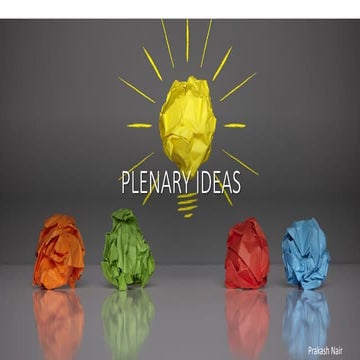IDEAS ON DIVERSE LESSON PLENARY ACTIVITIES- PRAKASH. A. NAIR | PPT