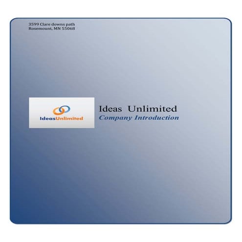 Ideas Unlimited - Company Introduction PDF | PDF