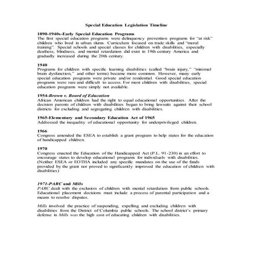 Presentation history of special education | PPTX