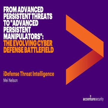 [CB19] From Advanced Persistent Threats to "Advanced Persistent Manipulators": The Evolving ...