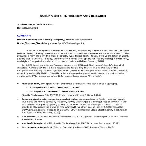 Initial Company Research | DOCX