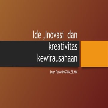 Ide ,kreativitas dan inovasi.ppt materi bisnsis | PPT