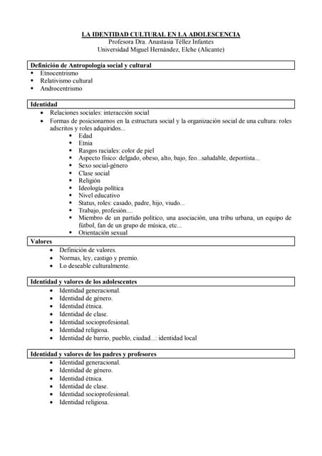 identidad cultural | PPT
