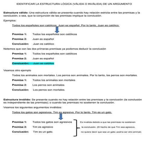 Identificar la estructura lógica de un argumento | PDF