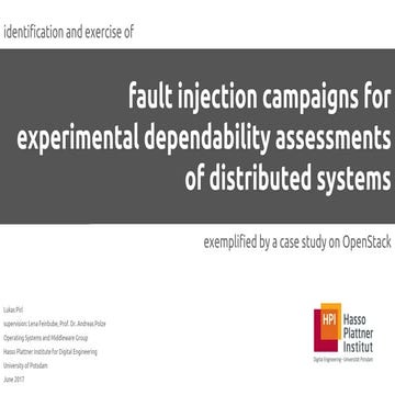 identification and exercise of fault injection campaigns for experimental dependability ...