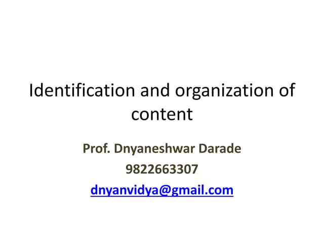 Identification and organisation of concepts | PPT Identification and organisation of concepts | PPT