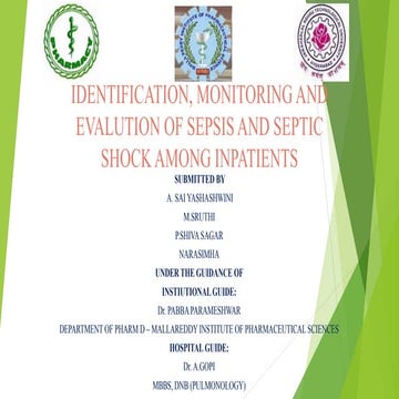 Identification,monitoring and evaluation of sepsis and septic shock ...